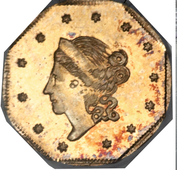 1860 $1.00 BG-1102 Octagonal Liberty Rarity 4 PCGS MS64 – First Class Coins