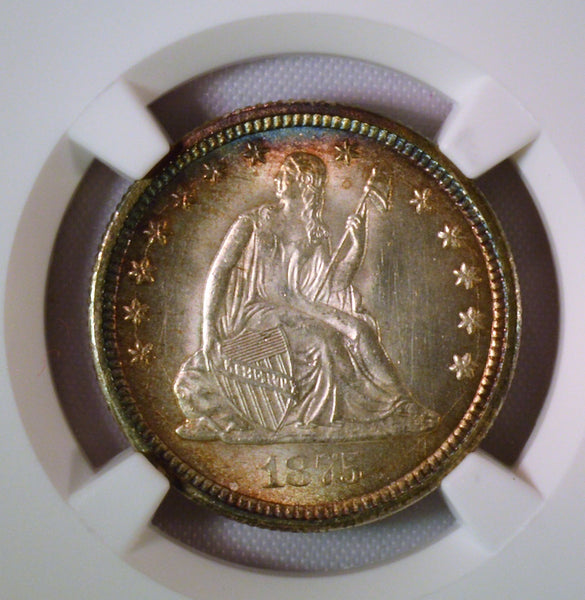 1875-CC SEATED LIBERTY QUARTER NGC MS 65+ CAC – First Class Coins