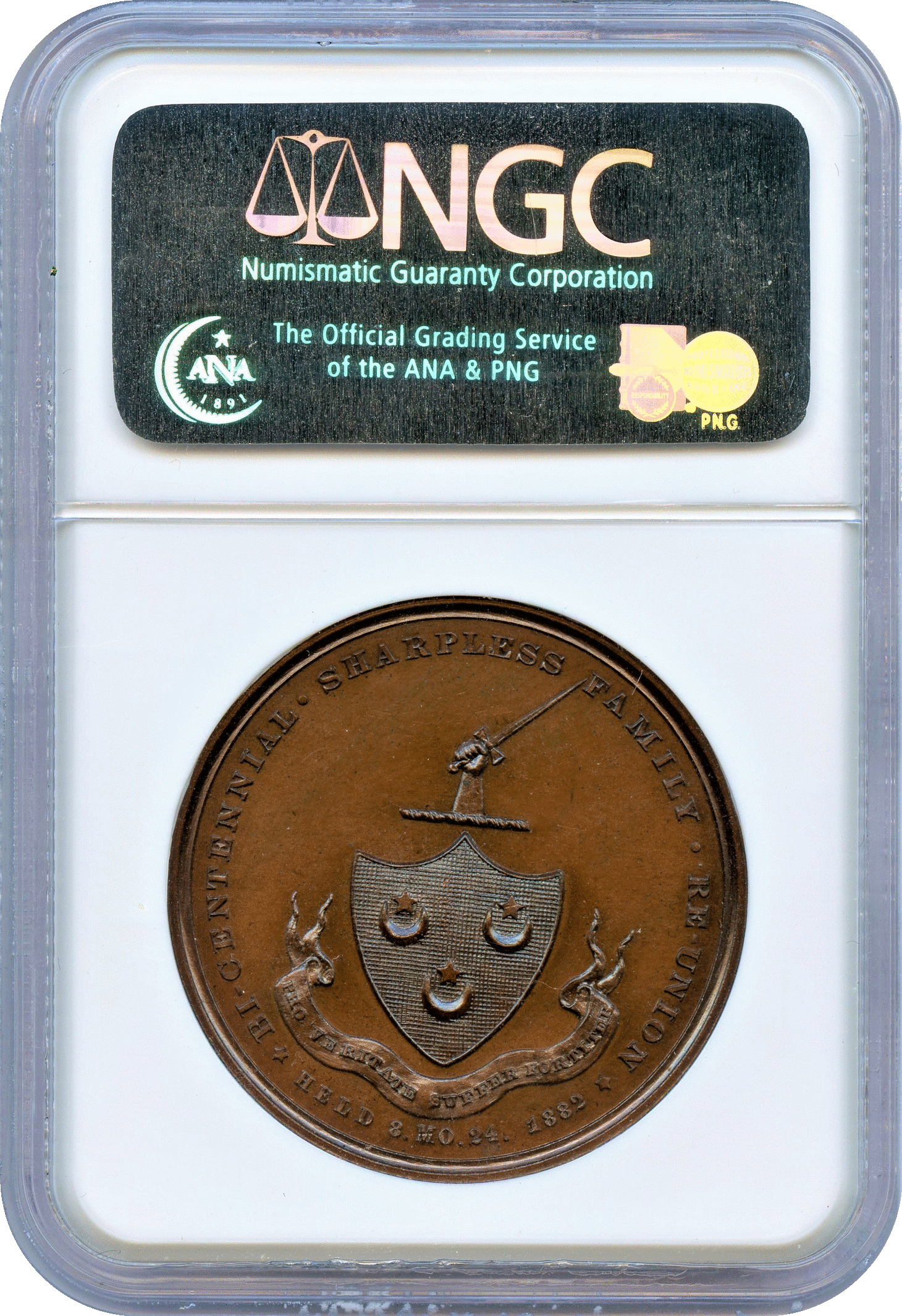 1882 Sharpless Family NGC PF64BN Bicentennial Reunion – First Class Coins